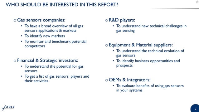 Gas Sensor Technology and Market - 2016 Report by Yole Developpement | PPT