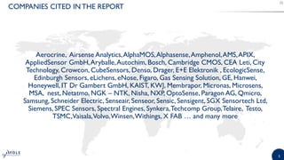 Gas Sensor Technology and Market - 2016 Report by Yole Developpement | PPT