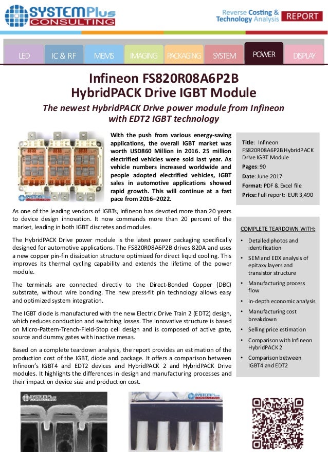 Infineon FS820R08A6P2B HybridPACK Drive IGBT Module 2017 teardown rev…