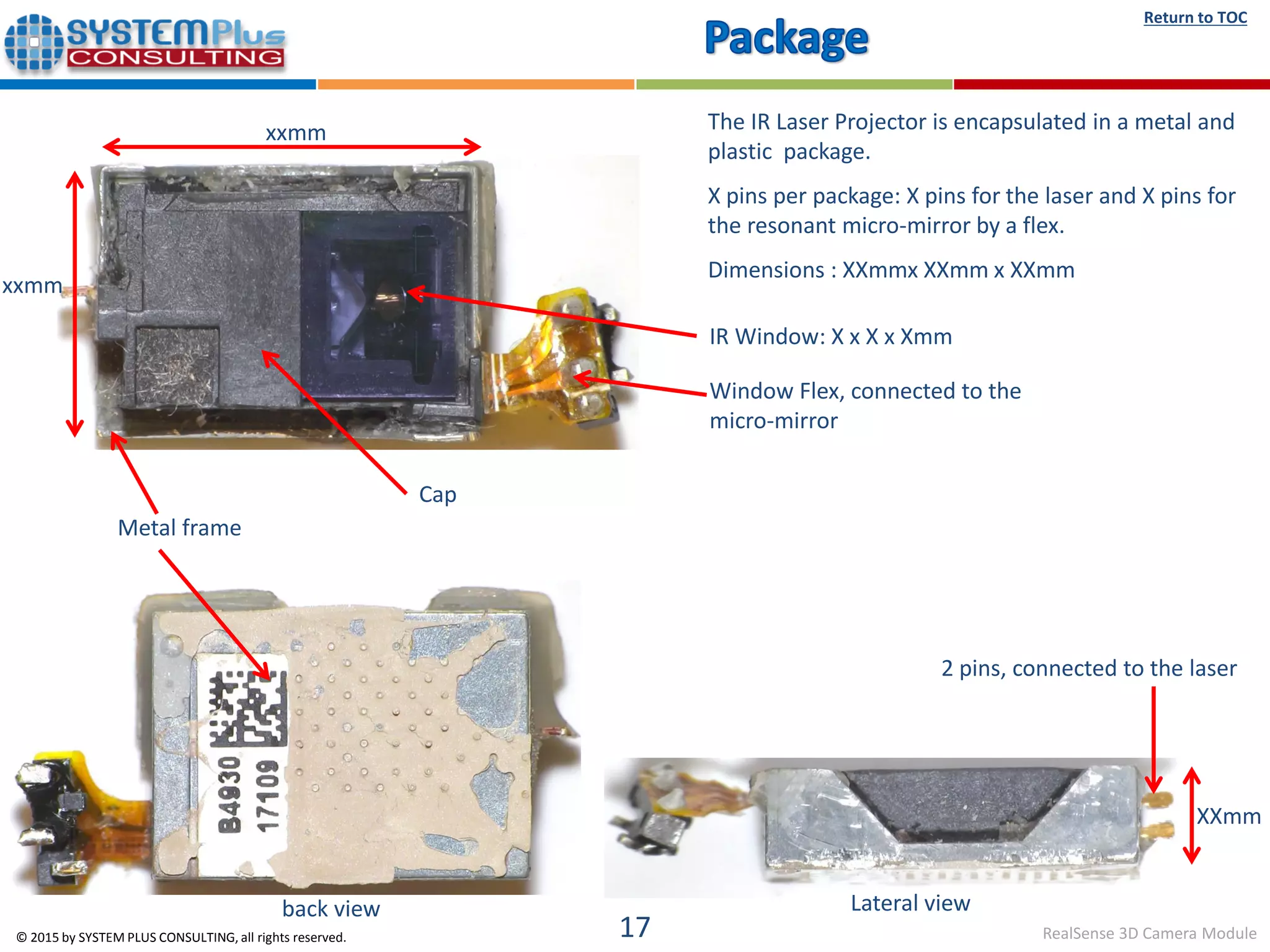 Yole Intel RealSense 3D camera module and STM IR laser 2015 teardown ...
