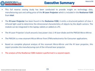 Yole Intel RealSense 3D camera module and STM IR laser 2015 teardown ...