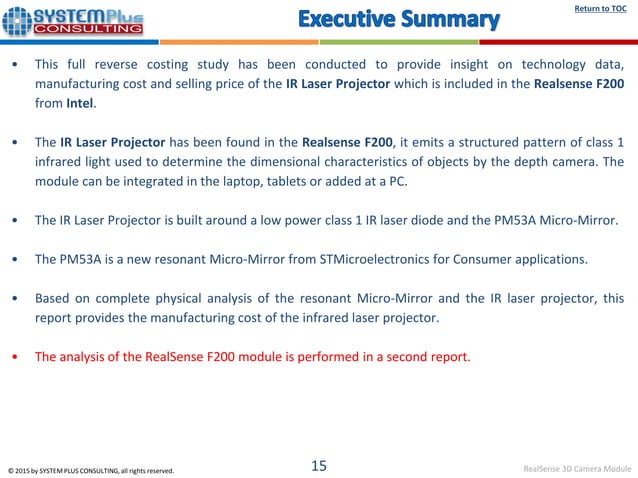Yole Intel RealSense 3D camera module and STM IR laser 2015 teardown ...
