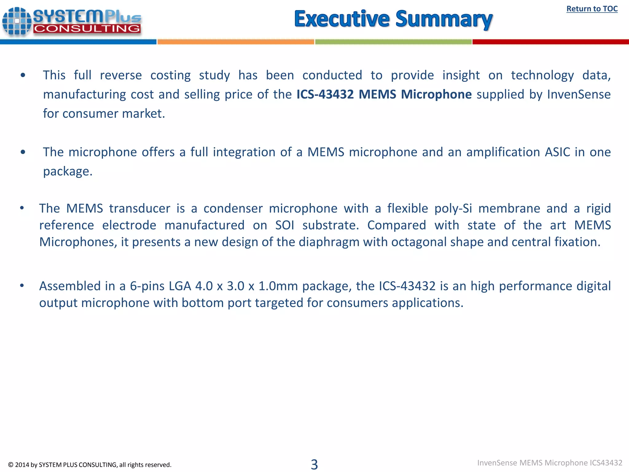 InvenSense ICS-43432 Digital MEMS Microphone teardown reverse costing ...