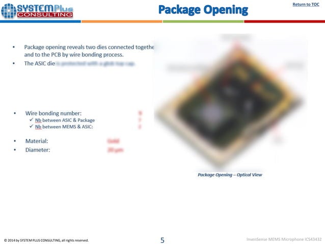 InvenSense ICS-43432 Digital MEMS Microphone teardown reverse costing ...