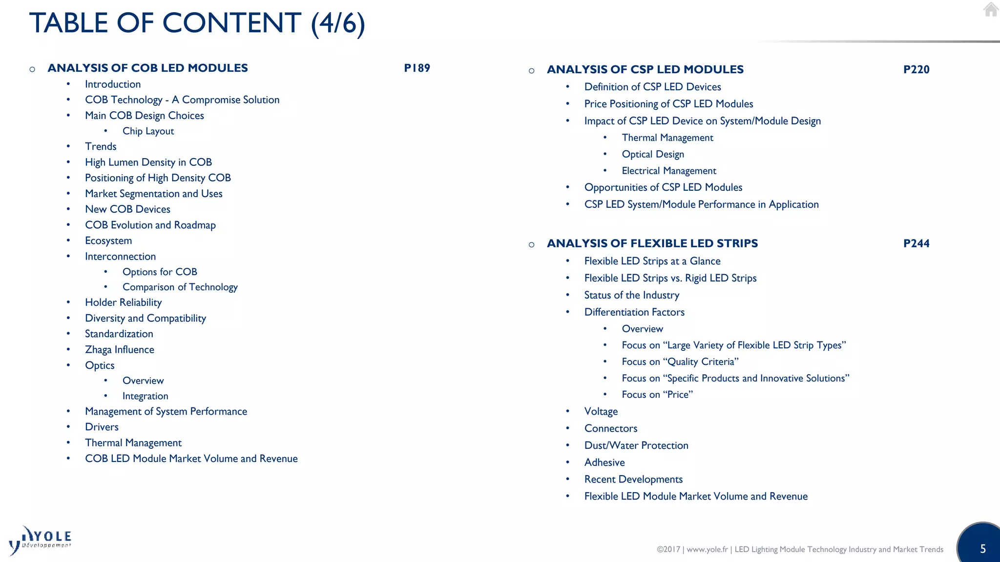 LED Lighting Module Technology Industry and Market Trends 2017 Report by Yole Developpement | PDF