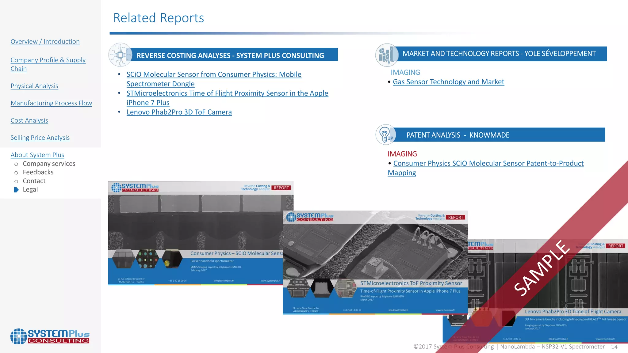 NanoLambda NSP32-V1 Nano Spectrometer 2017 teardown reverse costing ...