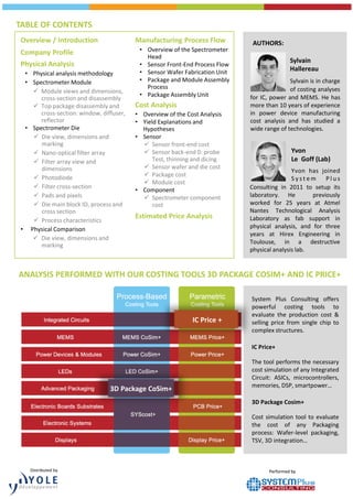 NanoLambda NSP32-V1 Nano Spectrometer 2017 teardown reverse costing ...
