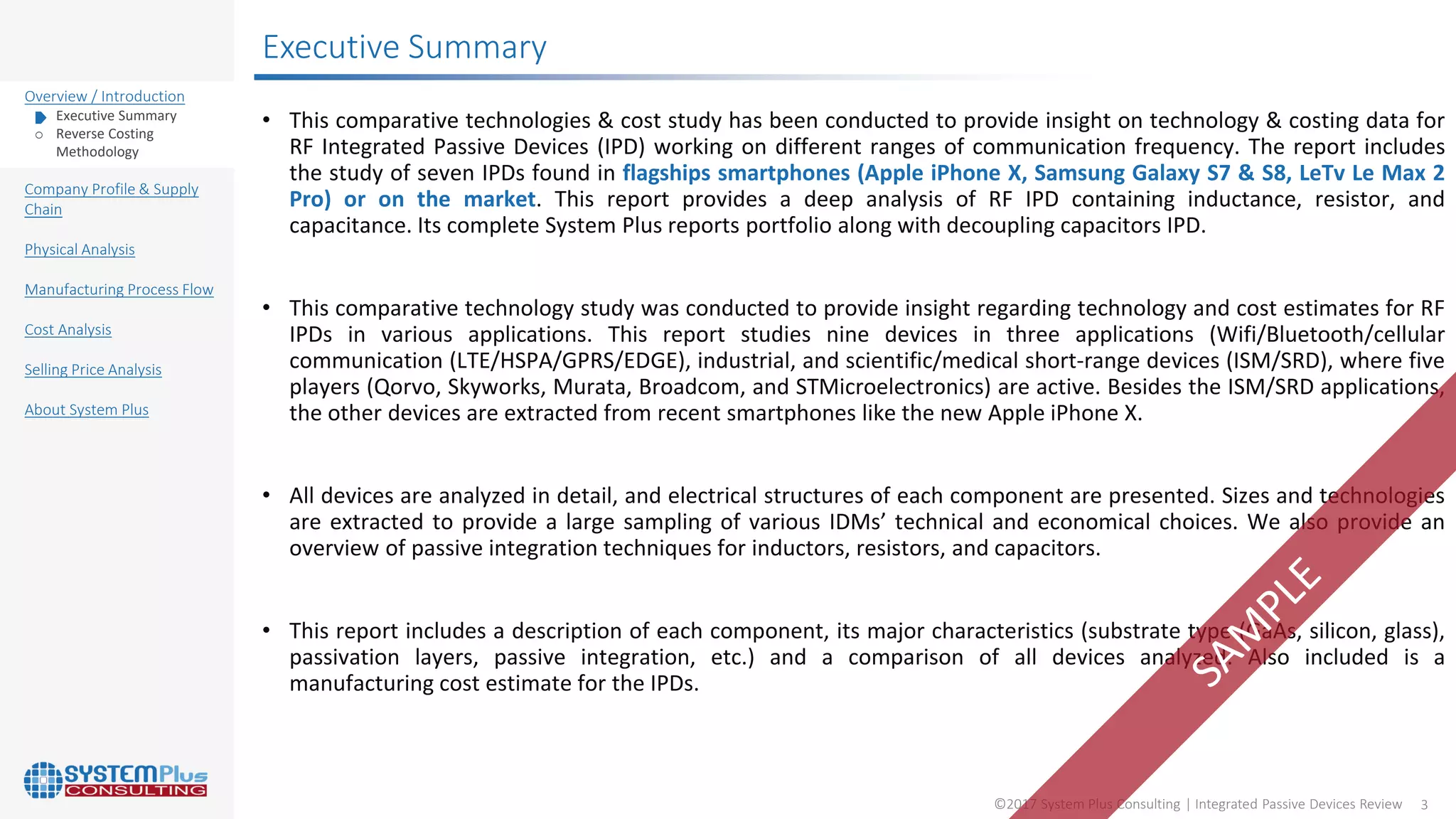 RF Integrated Passive Devices: Reverse Costing Overview 2017 report ...