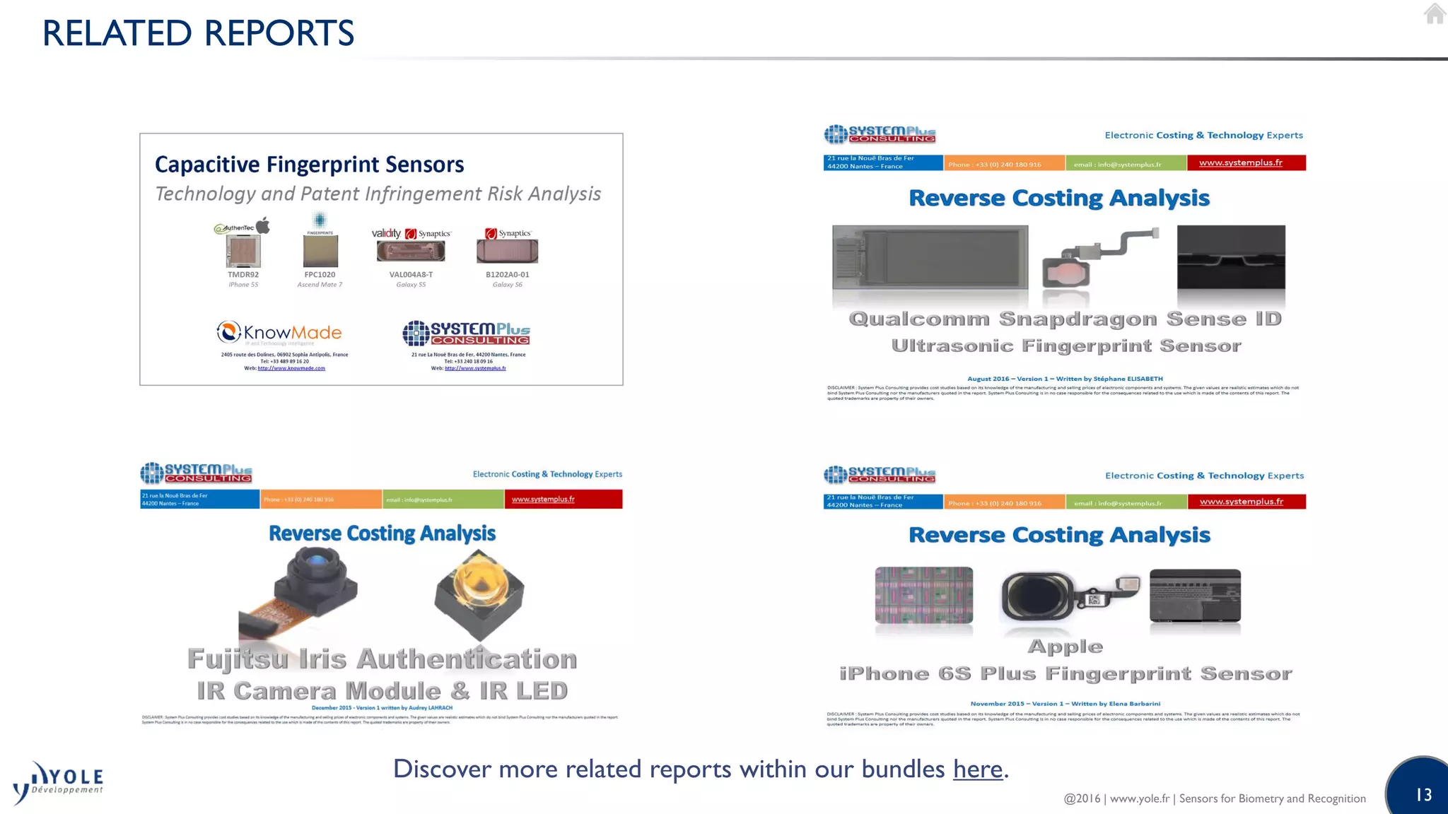 Sensors for Biometry and Recognition - 2016 Report by Yole ...