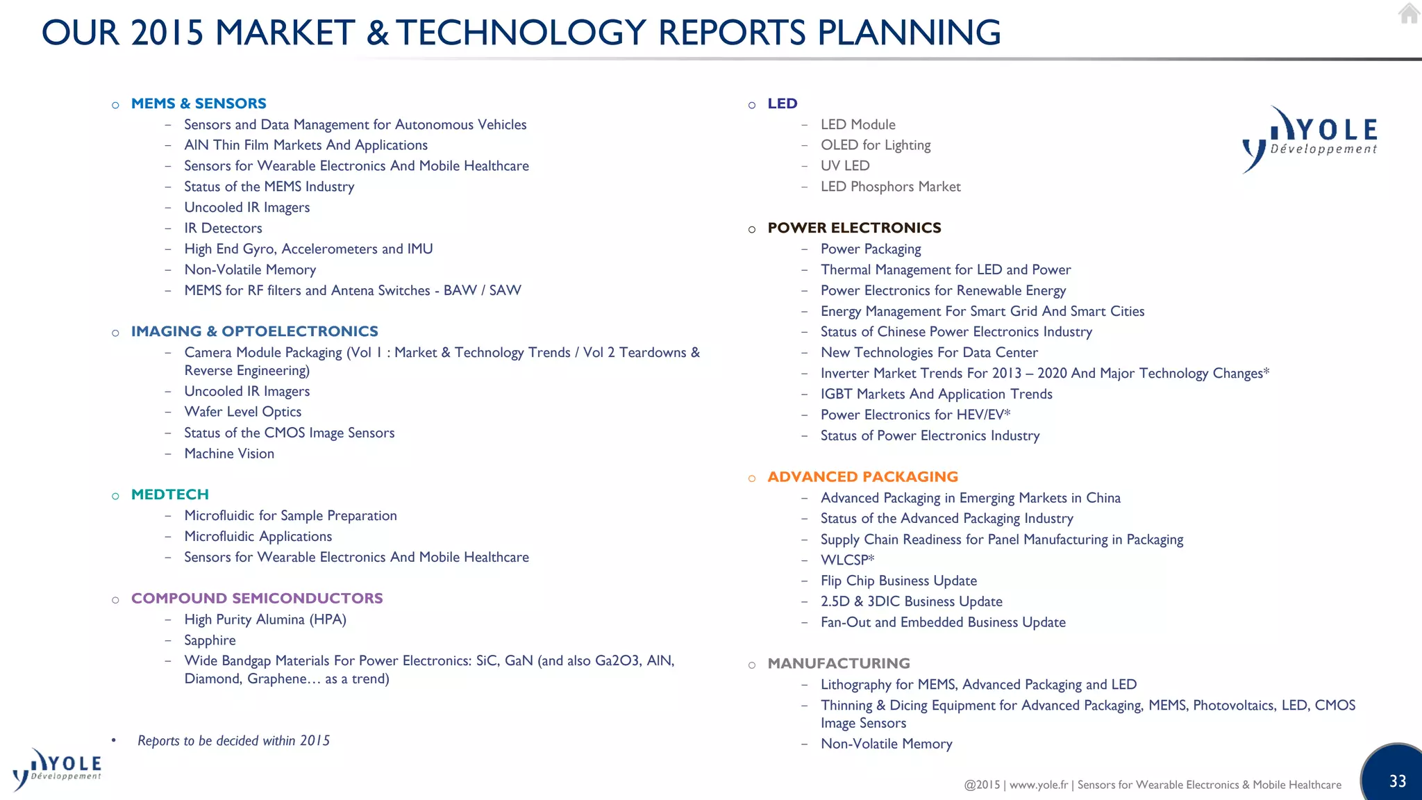 Sensors for Wearable Electronics & Mobile Healthcare 2015 Report by ...