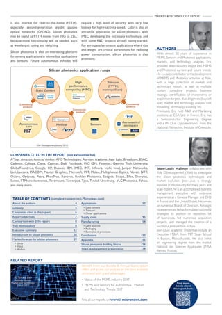 Silicon Photonics 2018 - Report by Yole Developpement | PDF