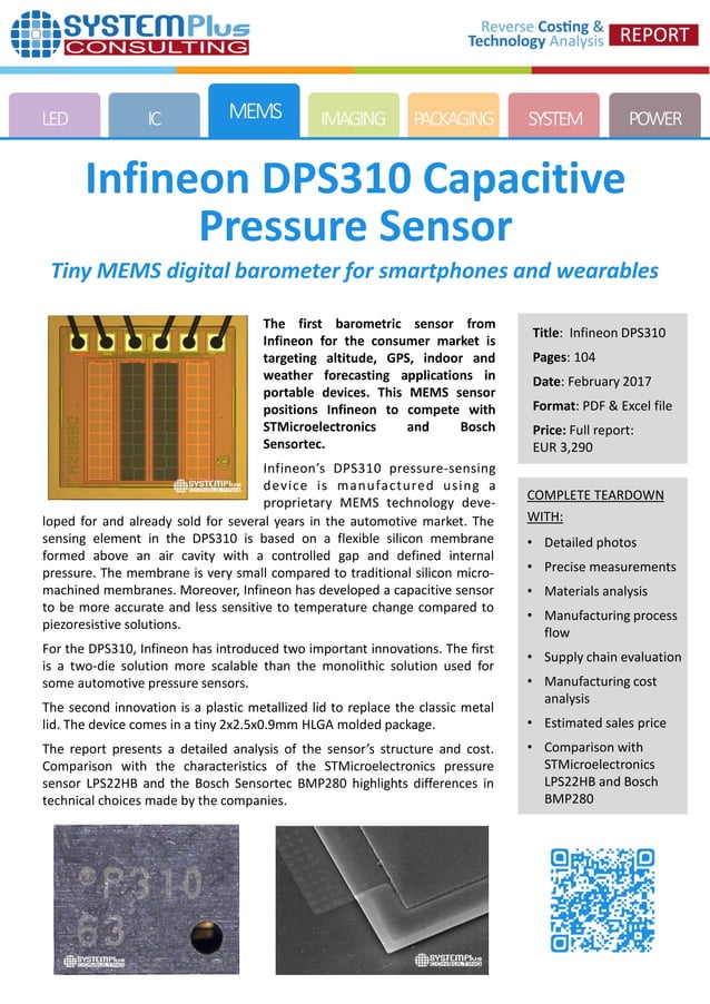 Infineon DPS310 Capacitive Pressure Sensor | PDF | Business Accounting ...