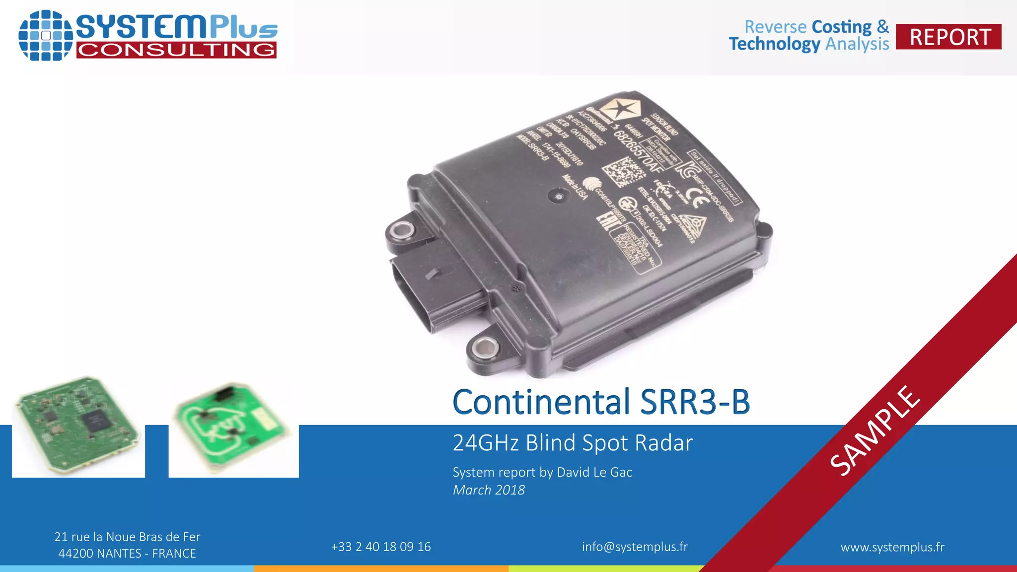 Continental SRR3-B 24GHz Blind-Spot Radar - 2018 teardown reverse ...