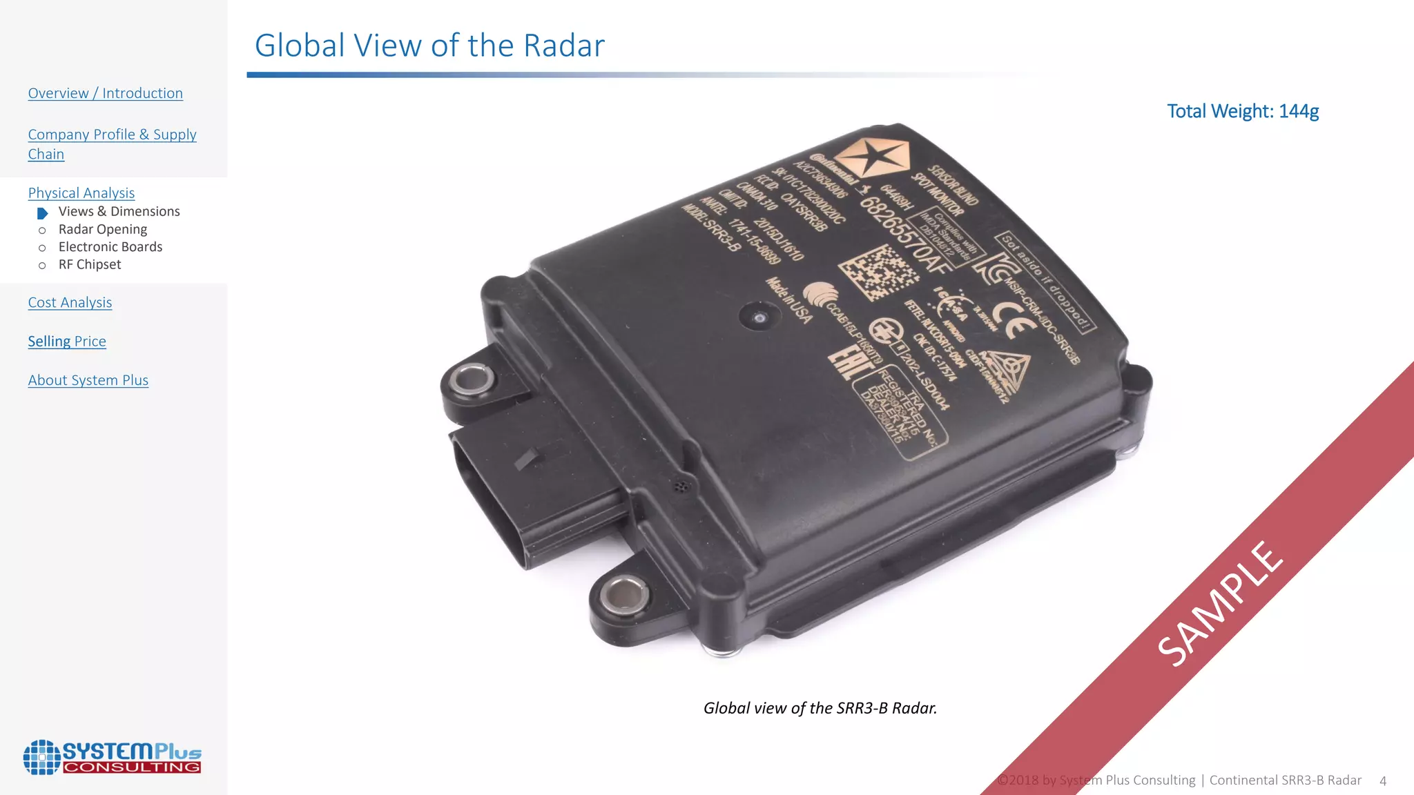 Continental SRR3-B 24GHz Blind-Spot Radar - 2018 teardown reverse ...