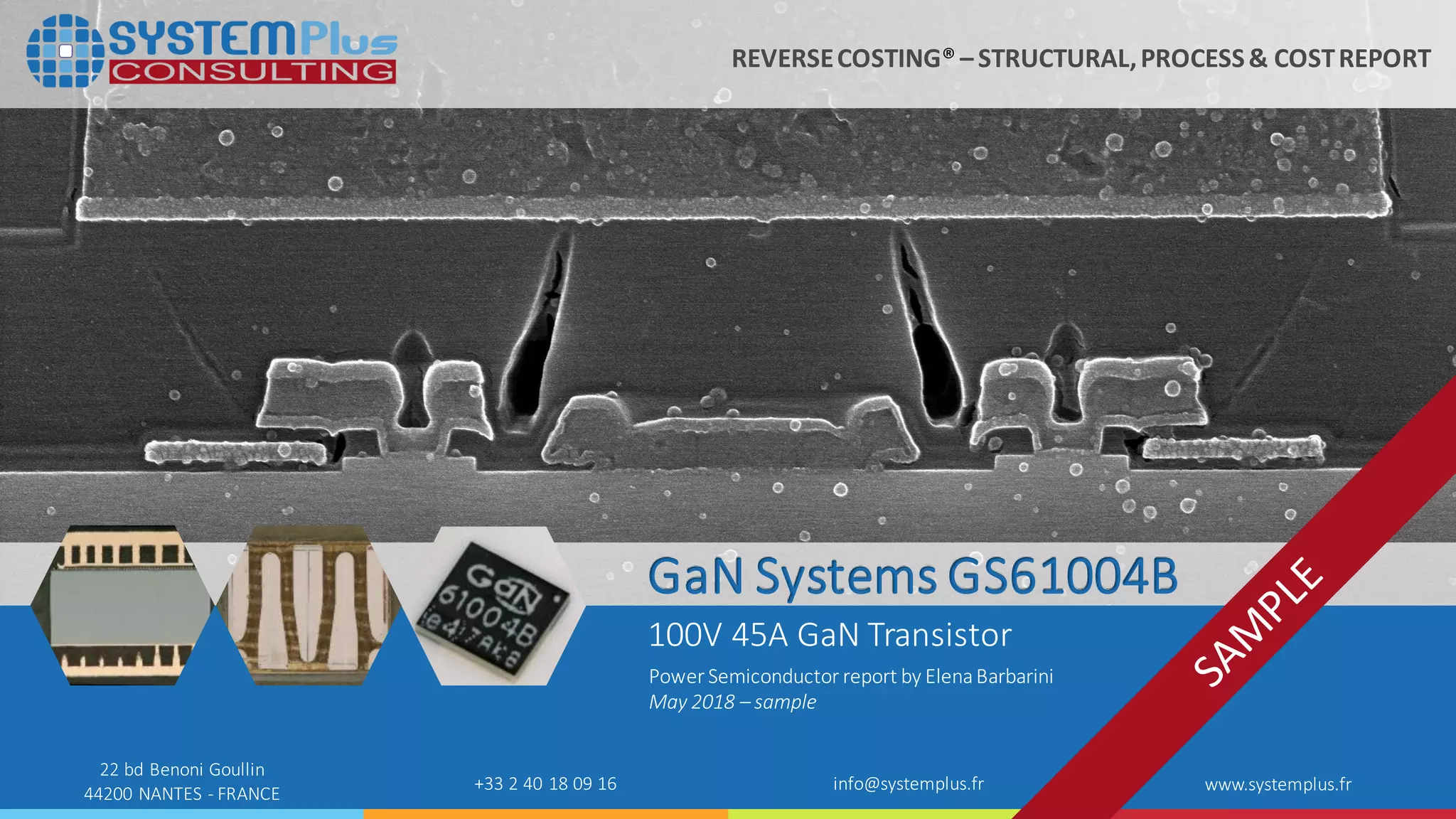 GaN Systems GS61004B GaN HEMT 2018 teardown reverse costing report ...