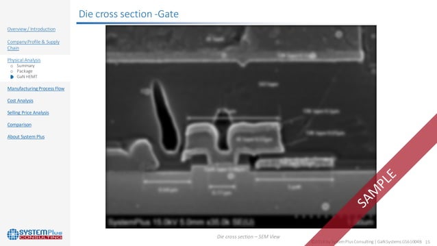 GaN Systems GS61004B GaN HEMT 2018 teardown reverse costing report ...