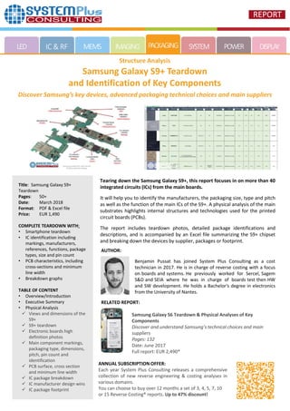 Samsung Galaxy S9+ Teardown and Identification of Key Components report ...