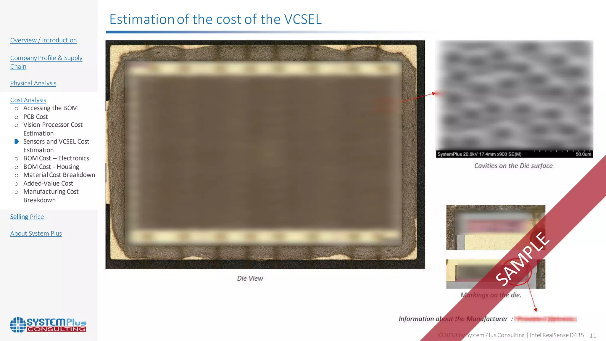 Intel RealSense D435 3D Active IR Stereo Depth Camera 2018 teardown reverse costing report ...