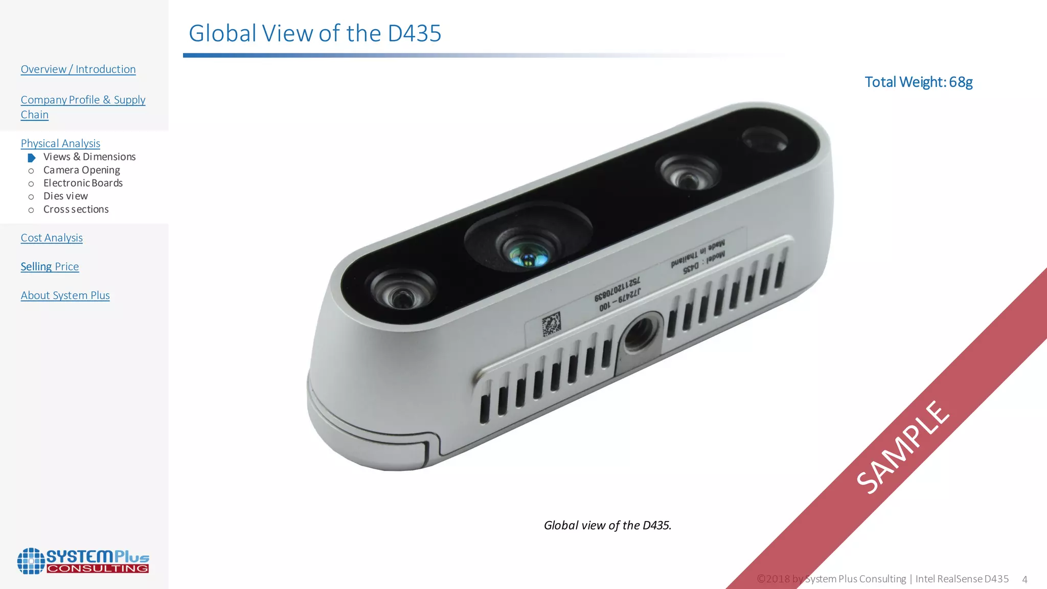 Intel RealSense D435 3D Active IR Stereo Depth Camera 2018 teardown ...