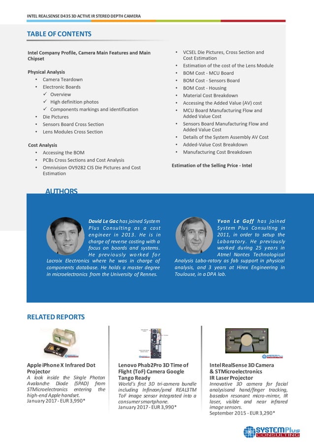 Intel RealSense D435 3D Active IR Stereo Depth Camera 2018 teardown ...
