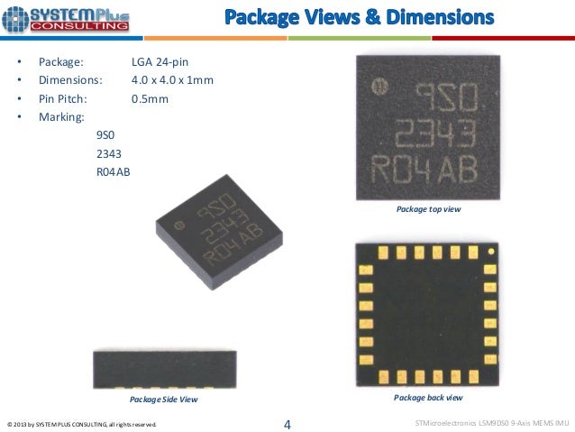 Stmicroelectronics Lsm9ds0 9 Axis Mems Imu Teardown Reverse Costing R