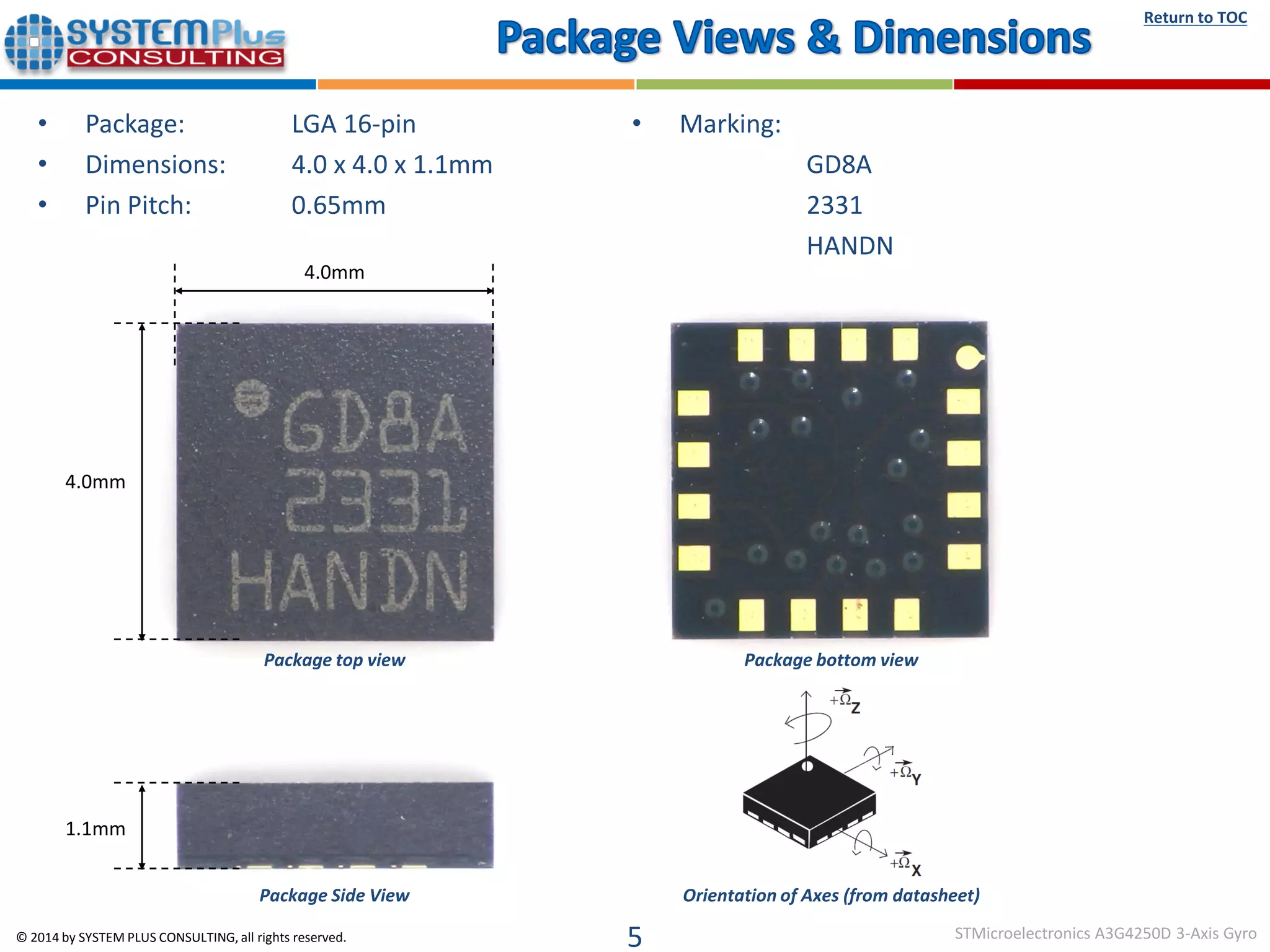 STMicroelectronics A3G4250D Automotive 3-Axis MEMS Gyroscope teardown ...