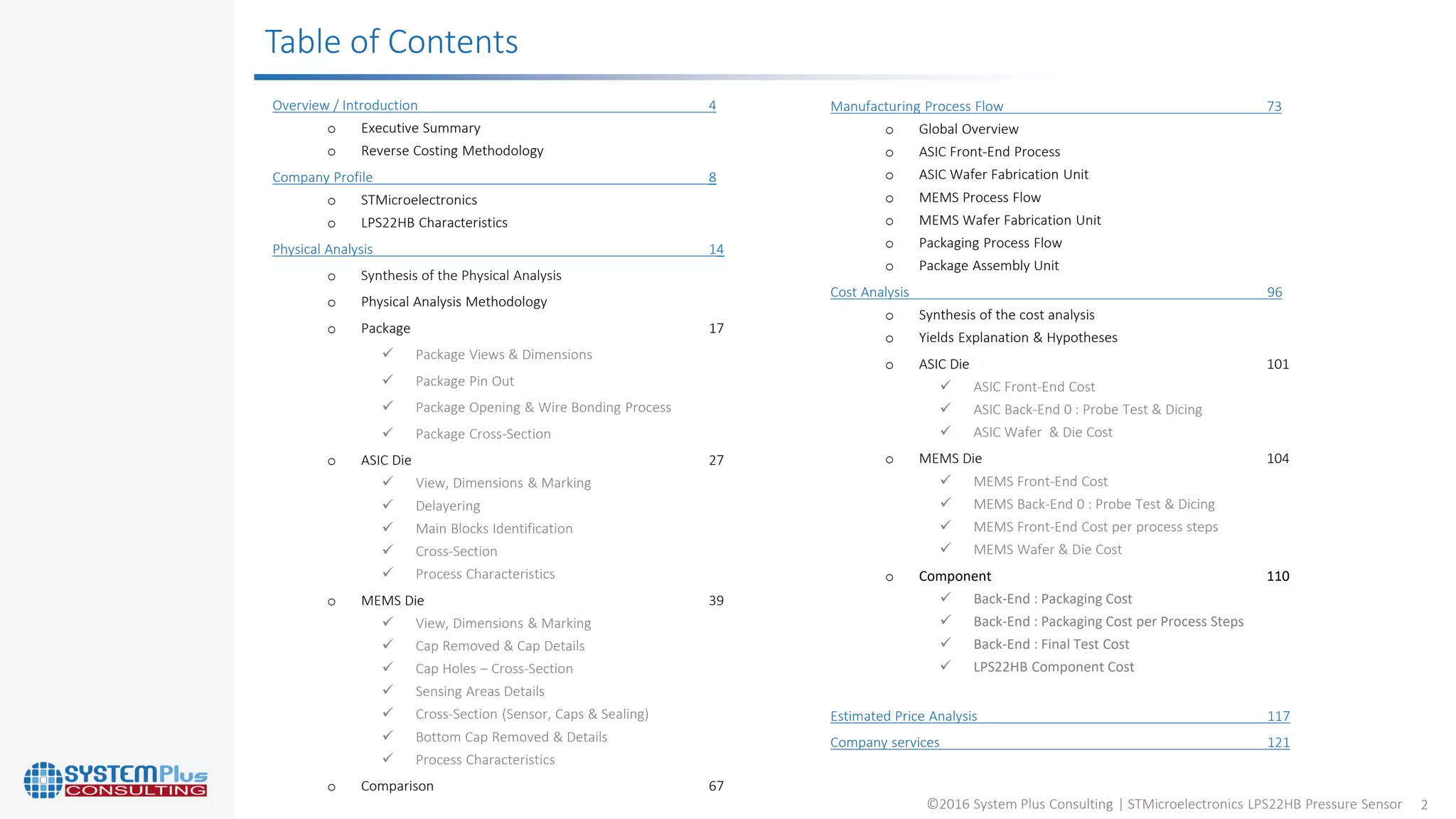 STMicroelectronics LPS22HB Nano Pressure Sensor 2016 teardown reverse costing report published ...
