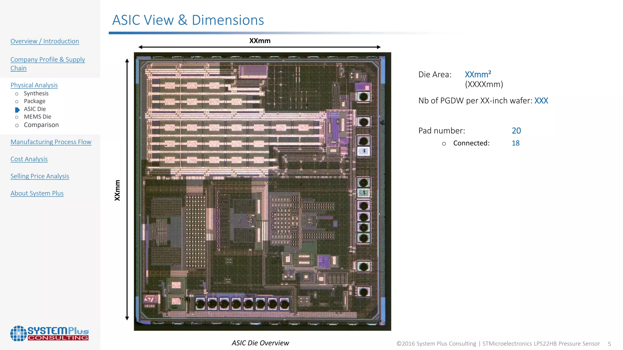 STMicroelectronics LPS22HB Nano Pressure Sensor 2016 teardown reverse costing report published ...