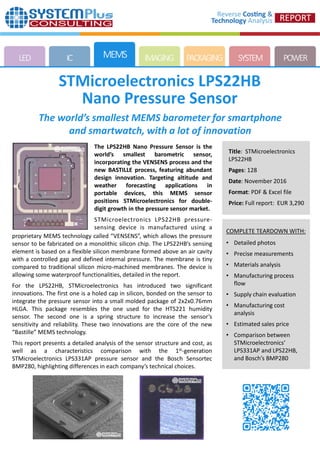 STMicroelectronics LPS22HB Nano Pressure Sensor 2016 teardown reverse ...