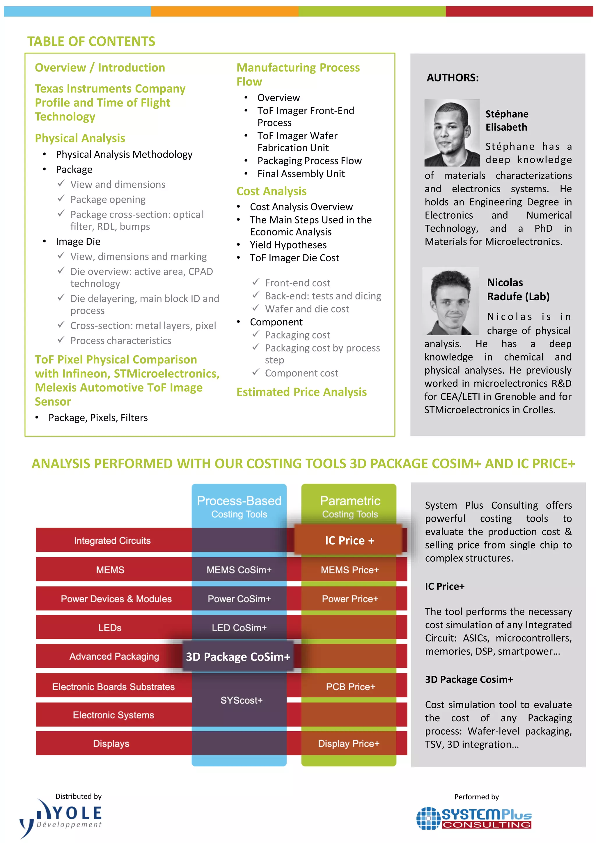 Texas Instruments’ Time of Flight Image Sensor 2017 teardown reverse costing report published by ...