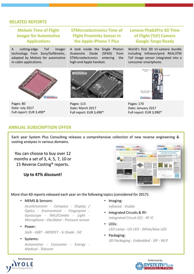 Texas Instruments’ Time of Flight Image Sensor 2017 teardown reverse costing report published by ...