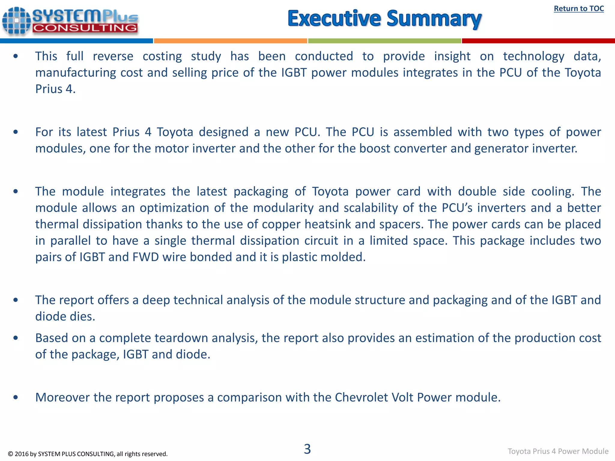 Toyota Prius 4 PCU Power Modules - teardown reverse costing report published by Yole ...