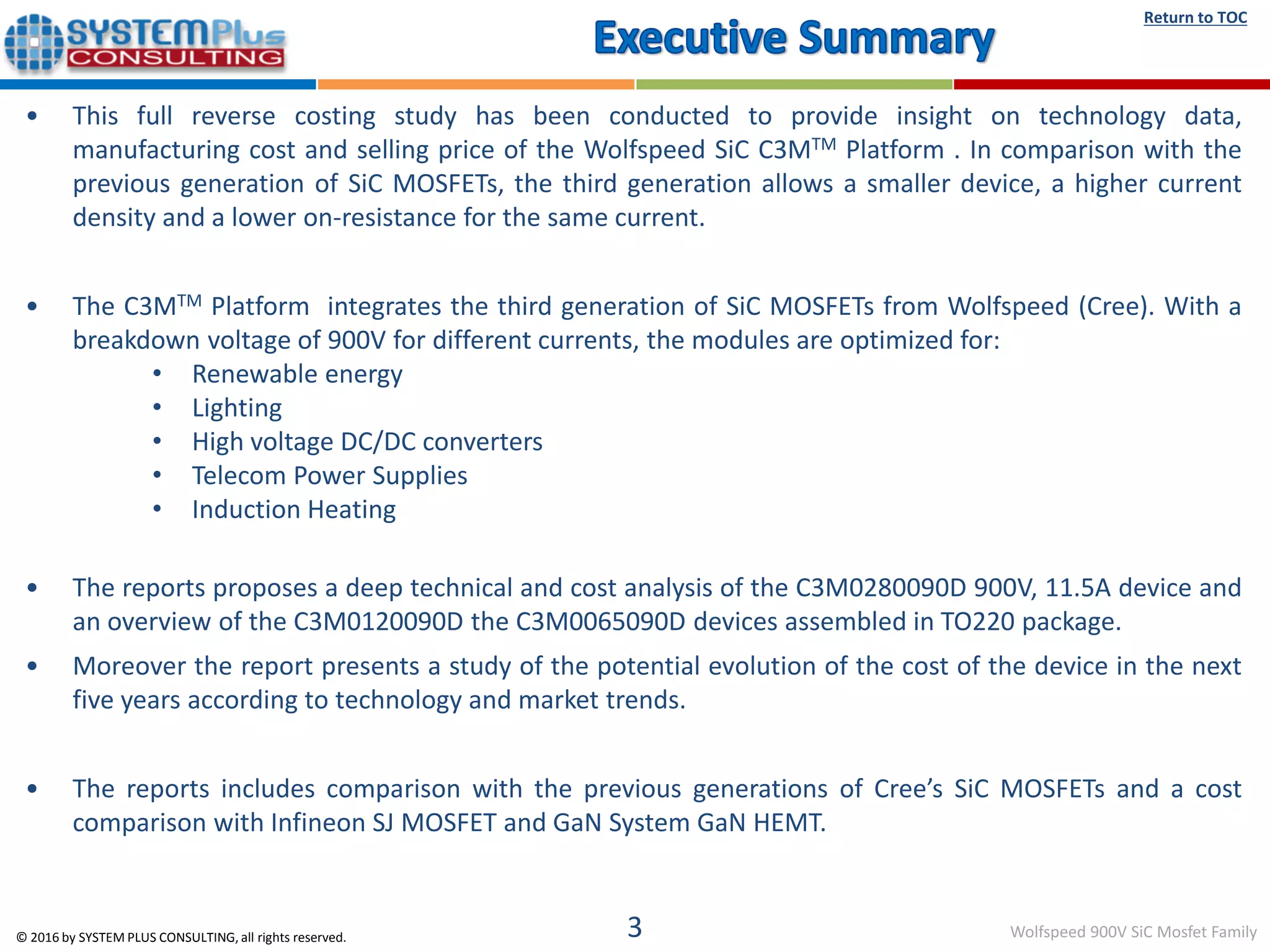 Wolfspeed C3M™ Platform SiC 900V MOSFET - teardown reverse costing ...