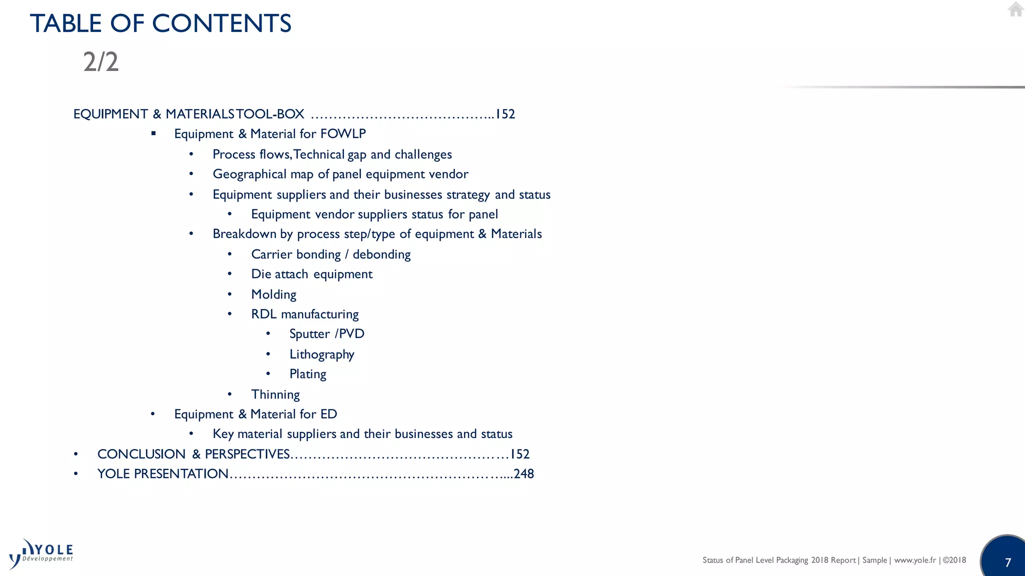 Status of Panel Level Packaging 2018 Report by Yole Developpement | PDF
