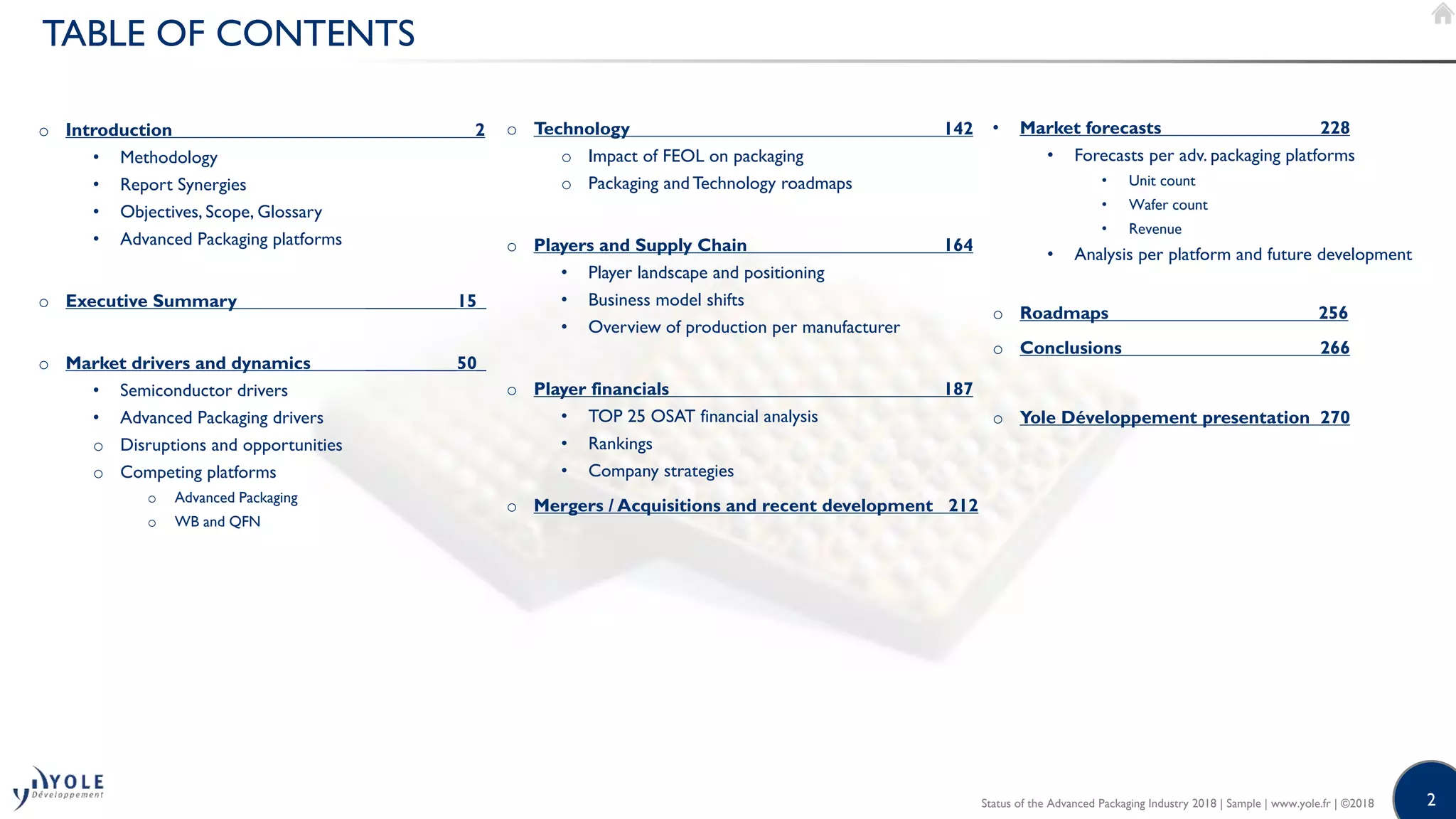 Status of the Advanced Packaging Industry 2018 Report by Yole ...