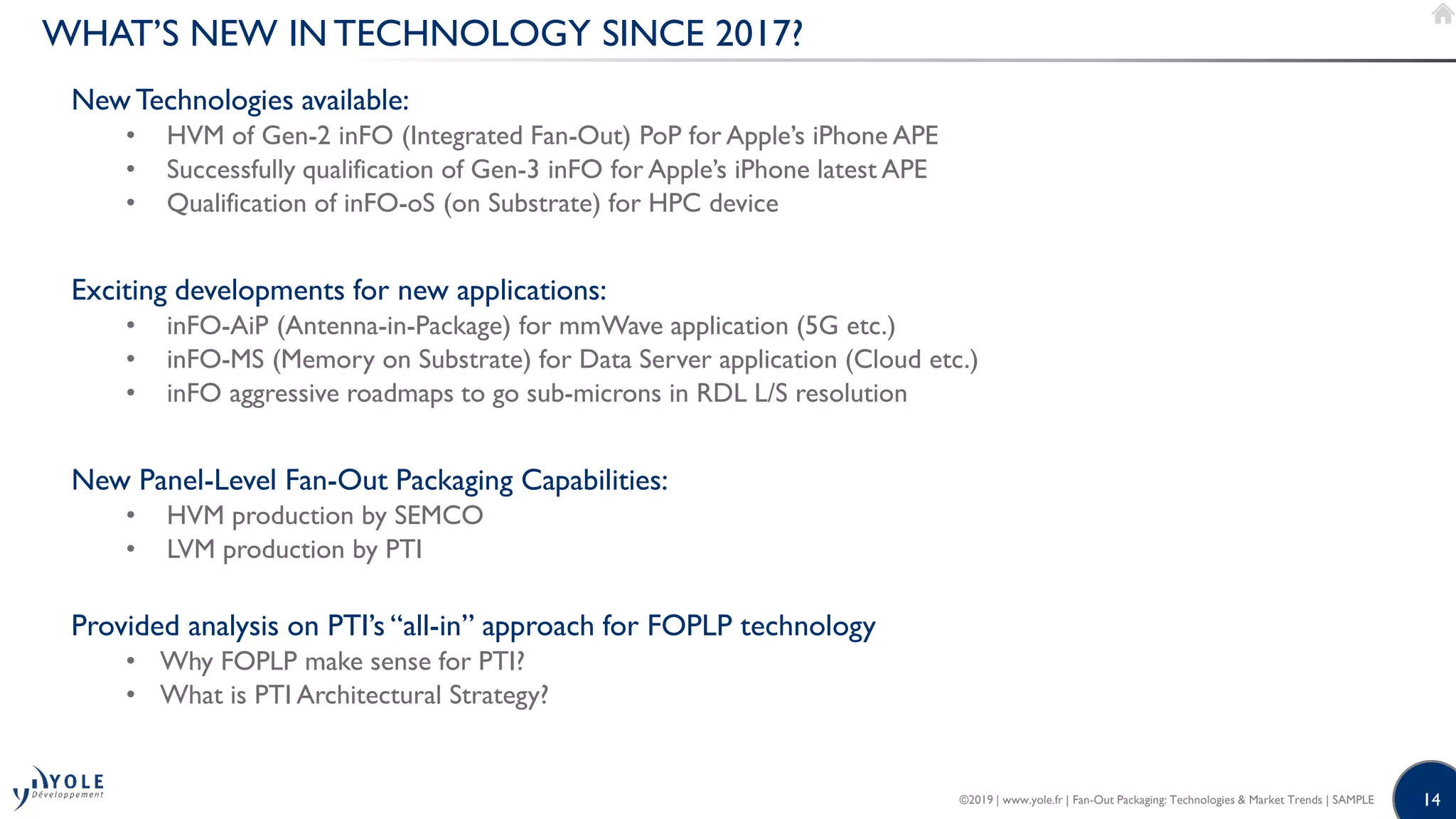 Fan-Out Packaging: Technologies and Market Trends 2019 report by Yole ...