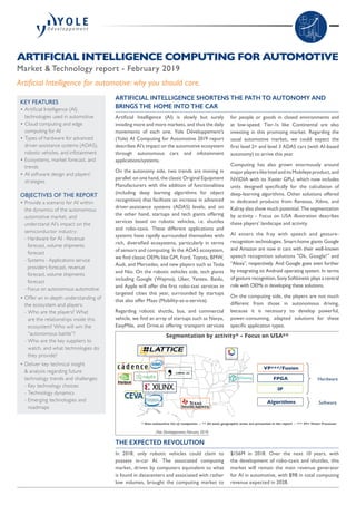 Artificial Intelligence Computing for Automotive 2019 Report by Yole ...