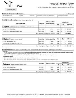 Yoli Order Form | PDF
