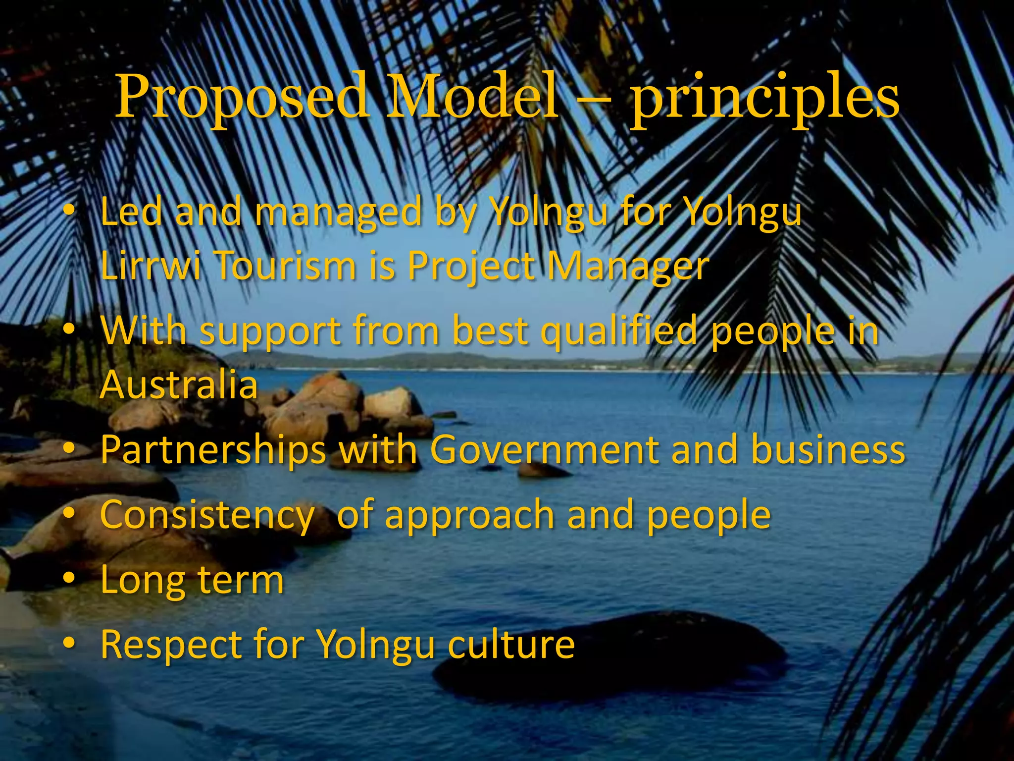 Yolngu Tourism Masterplan Presentation | PPT