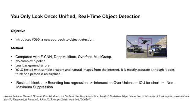 YOLO: An Efficient Real Time Object Detection Algorithm.pptx