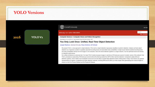 YOLO Algorithm for Object detection.pptx | Artificial Intelligence ...