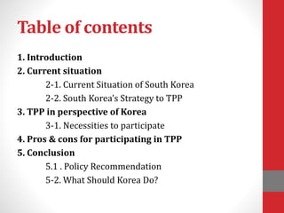 TPP in the perspective of South Korea | PPT