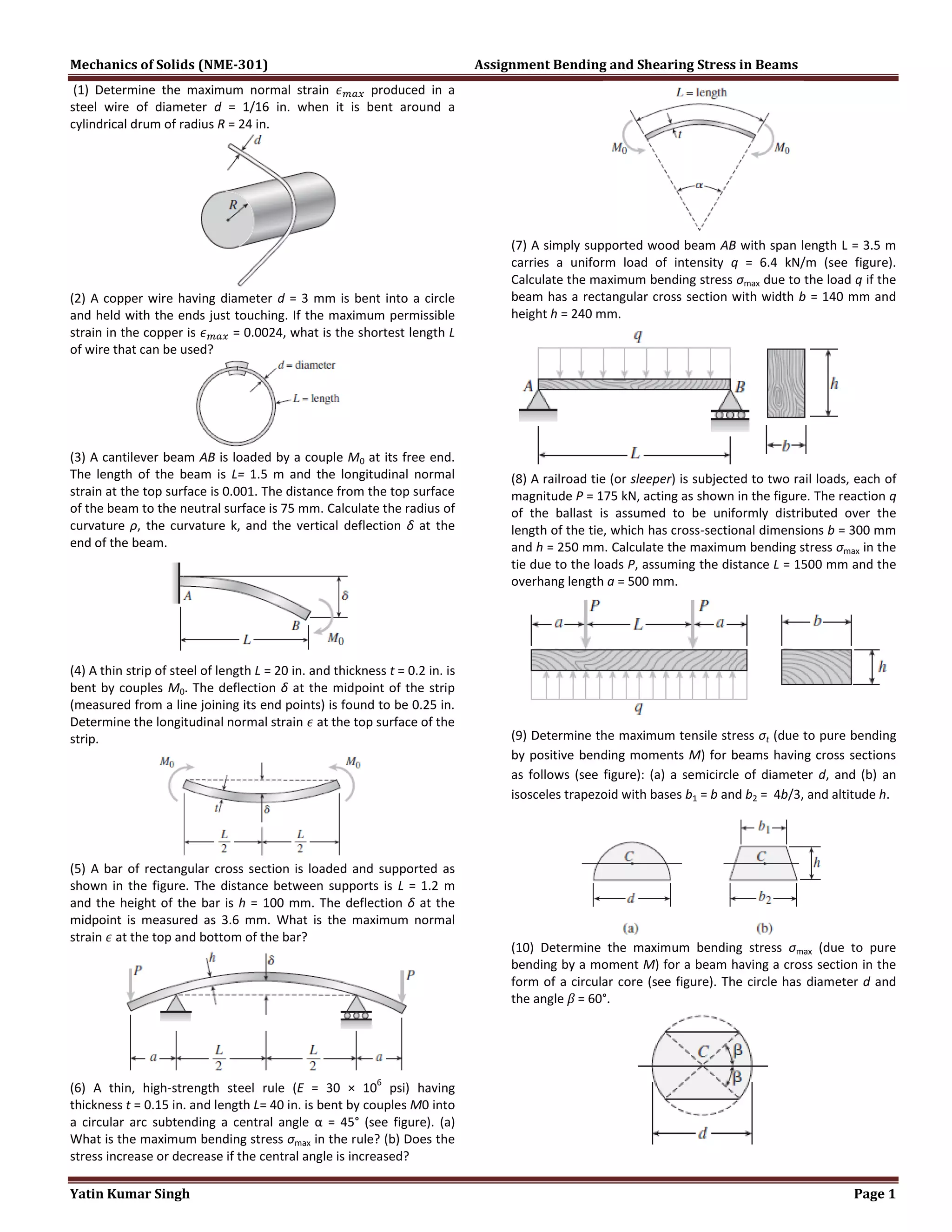 Assignment shear and bending | PDF
