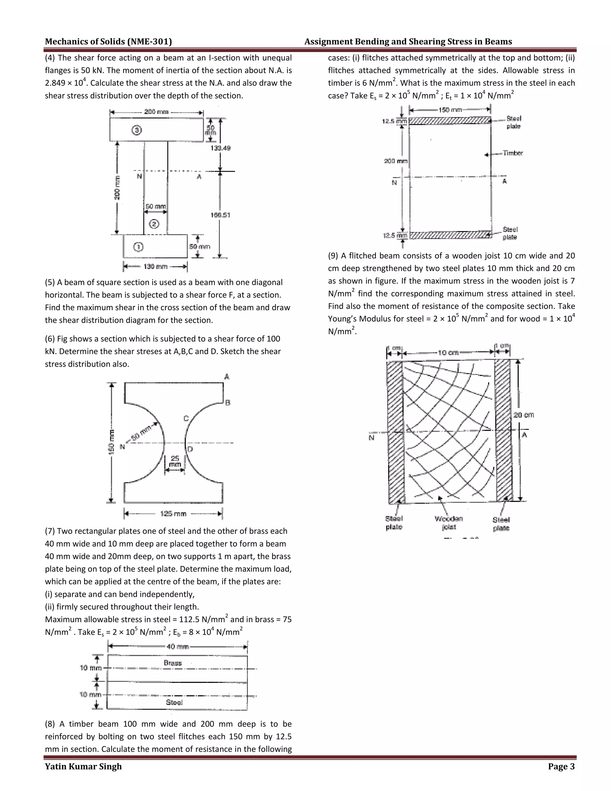 Assignment shear and bending | PDF