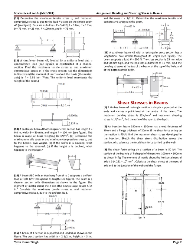 Assignment shear and bending | PDF