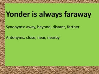 Yonder mountain: A Cherokee Legend vocabulary words | PPT
