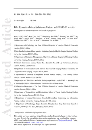 Yong li | PDF | Infectious Diseases | Diseases and Conditions