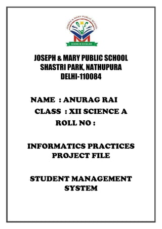 Class 12th project file for informative practices ppt for my sql python and practical for 30 ...