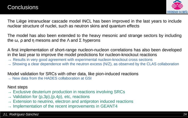 Nucleon knockout reactions within the intranuclear cascade model INCL | PPT