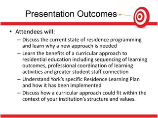York’s residence learning plan oacuho | PPTX